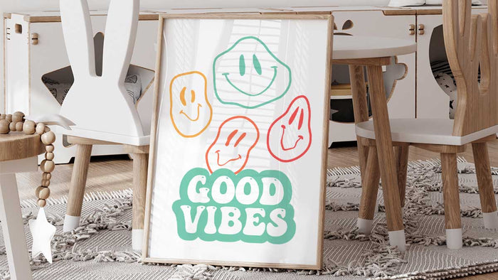 Smiley Face Boys Room Prints | Fun Checkered Smiley Wall Art for Kids ...