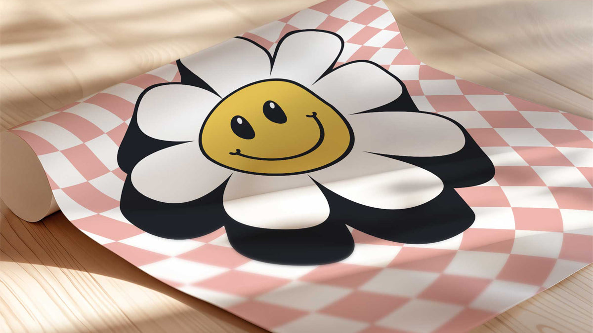 Smiley Face Girls Room Prints | Fun Checkered Smiley Wall Art for Girls ...
